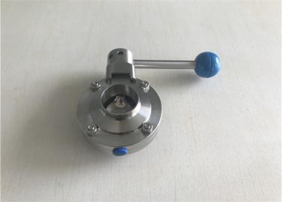 China Stainless Steel Manual Sanitary Butterfly Valve Threaded Connection DN15-150 1/2-8 Inch for Food Industry for sale