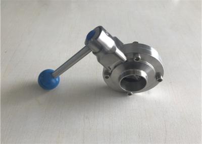 China Pneumatic Sanitary Butterfly Valve Stainless Steel 304 with DN15-150 Size Range and -10°C to 200°C Temperature Rating for sale