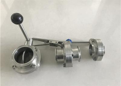 China Stainless Steel 316 Sanitary Butterfly Valve with Manual Handle - 10 Bar Pressure, 120°C Temperature, DN20-DN300 Sizes for sale