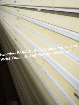 China 150mm 200mm PU Sandwich Panels / Freezer Room Panel With Camlock Joint for sale
