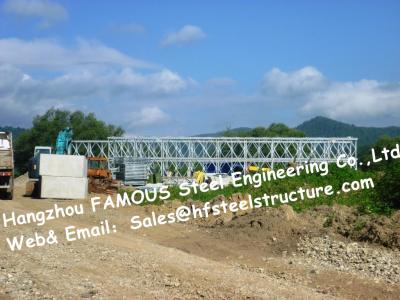China HD200 Type Galvanized Steel Bailey Bridge - Single Lane 4.2m Width, 67m Span, 120t Load Capacity for sale