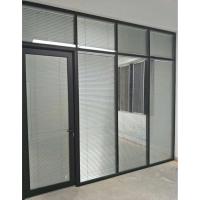 China Double Glazed Glass Panel Partition Acoustic Office With Intermediate Blinds for sale