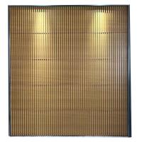 China Stylish Aluminum Wood Grain Grille Fence Slates Section Garage Doors for sale