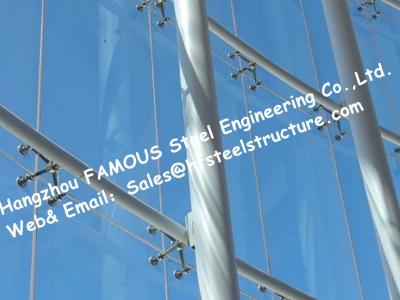 China Spider Glass Façade Curtain Wall System with 984mm × 984mm × 8mm Tempered Glass and 4.3mm Aluminum Frame for sale