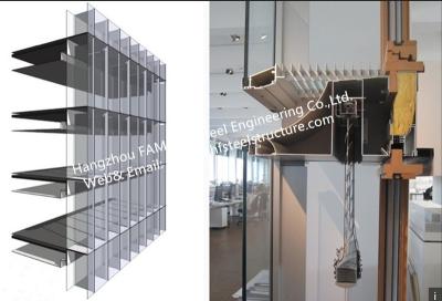 China Double-Skin Façade Glass Curtain Wall System with 40mm Height and 2m Length - Thermal Insulated Laminated Glass for Commercial Buildings for sale