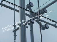China Stainless Steel Fin Fully Spider Fitting Frameless Glass Curtain Wall for showroom for sale