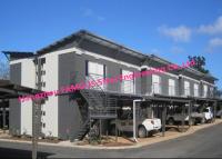 China Double Storey Flat Pack Accommodation Block With Modern Look Roof And External Wall And A Carport for sale