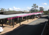 China Double Storey Flat Pack Accommodation Block With Modern Look Roof And External Wall And A Carport for sale
