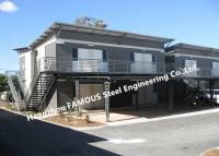 China Double Storey Flat Pack Accommodation Block With Modern Look Roof And External Wall And A Carport for sale