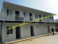 China Double Storey Flat Pack Accommodation Block With Modern Look Roof And External Wall And A Carport for sale