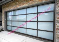 China Motorized Aluminum Insulated Tempered Glass Overhead Garage Door 4000x6000mm with 5-6mm Thickness for sale