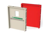 China PU Sandwich Core Painted Surface Steel Fireproof Doors For Warehouse Storage for sale