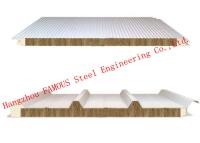 China Recycled Usage Fire Resistant Rock Wool Sandwich Panels Easy Installation Roof Systems for sale