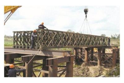 China Modern Galvanized Structural Steel Bailey Bridge with 90m Span Capacity and Heavy Metal Support - Q235/Q345 Steel for sale
