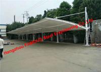 China Uk Australia Certified Curved Tensile Steel Membrane Structure Carport Shade With Tention Pvdf Fabric Roof Cover for sale