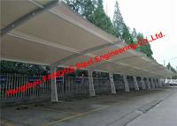 China Uk Australia Certified Curved Tensile Steel Membrane Structure Carport Shade With Tention Pvdf Fabric Roof Cover for sale