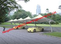 China Europe Standard Certified Curved Tensile Membrane Structural Car Parking Tention PVDF Fabric Roof Cover for sale