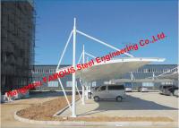 China Europe Standard Certified Curved Tensile Membrane Structural Car Parking Tention PVDF Fabric Roof Cover for sale