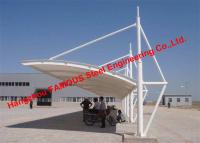 China Europe Standard Certified Curved Tensile Membrane Structural Car Parking Tention PVDF Fabric Roof Cover for sale