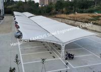 China Single Slope Roof Outdoor Steel Membrane Structure Cantilever Parking Shelter with Q235 Steel Frame and 1050-1100g PVDF Membrane for sale