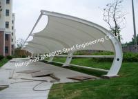 China Single Slope Roof Outdoor Steel Membrane Structure Cantilever Parking Shelter with Q235 Steel Frame and 1050-1100g PVDF Membrane for sale