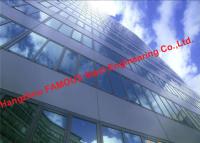 China 1800 Square Meters Veneer Glass Curtain Wall With 1200 Sq M Aluminum Frame for sale