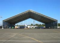 China Dip Galvanized Steel Aircraft Hangar Building with 90m Clear Span and Q235/Q345 Steel Construction for sale