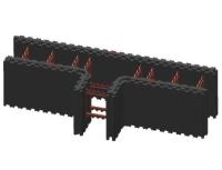 China Black Insulated Concrete Forms Straight Board 300mm x 250mm with 28Mpa Strength and 90% Energy Saving for sale
