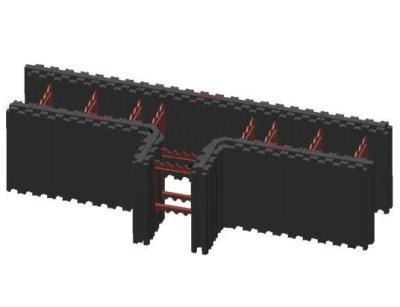 China Black Insulated Concrete Forms Straight Board 300mm x 250mm with 28Mpa Strength and 90% Energy Saving for sale