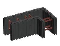 China Black Insulated Concrete Forms Straight Board 300mm x 250mm with 28Mpa Strength and 90% Energy Saving for sale