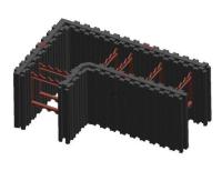 China Black Insulated Concrete Forms Straight Board 300mm x 250mm with 28Mpa Strength and 90% Energy Saving for sale