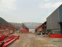 China Light  ASTM 65 X 95 Prefab Multipan Industrial Steel Buildings With Composite Boards for sale
