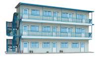 China Two Three Layer Portable Prefab Steel House 15m Width 6500mm Height For Temporary Residence for sale