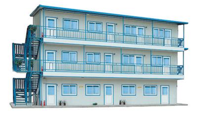 China Two Three Layer Portable Prefab Steel House 15m Width 6500mm Height For Temporary Residence for sale