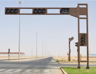 China Steel Double Post Sign Support System Traffic Signal Poles for sale