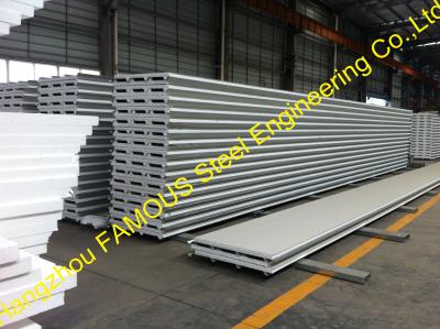 China Fiberglass Rockwool Insulated Sandwich Panels , Prefabricated Roof Wall for sale