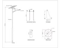 China Outdoor Galvanized Q235 Street Light Pole Solar Streetlight Pole for sale
