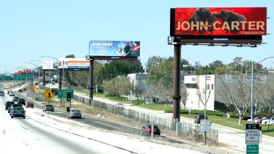 China Outdoor Hoardings Advertising Unipoles Billboard Advertising Sign Frame Structure for sale