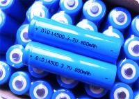 China 14500 3.7V 800mAh Rechargeable Lithium Battery with 10C Discharge for sale