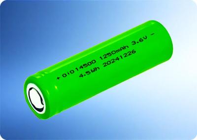 China 14500 Rechargeable Battery 1250mAh 3.6V with 300+ Cycles for sale