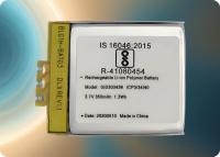 China 3.7V 365mAh Lithium Polymer Battery with 300+ Cycle Life for sale