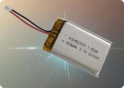 China 3.7V 440mAh 1.5C Lithium Polymer Battery 500 Cycles for sale