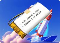 China 3.7V 630mAh Lithium Ion Battery with 500 Cycles and 1C Discharge for sale
