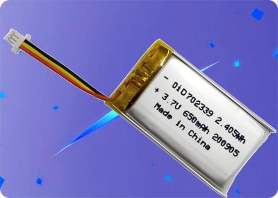 China 3.7V 650mAh Li-ion Battery for Robots - 300 Cycles 1C Discharge for sale