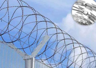 China CBT60 CBT65 Concertina Coil Fencing Wire - 30mm Blade Tip-to-Tip, 42mm Center Spacing for Perimeter Security for sale