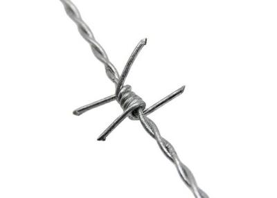 China Galvanized Double Twist Barbed Wire 1.4mm-2.0mm Diameter with 4-5 Inch Barb Spacing for Security Fencing for sale
