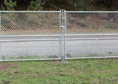 China F654 F900 Chain Link Double Swing Gate with Zinc Coating and Round Post for Security Fencing for sale