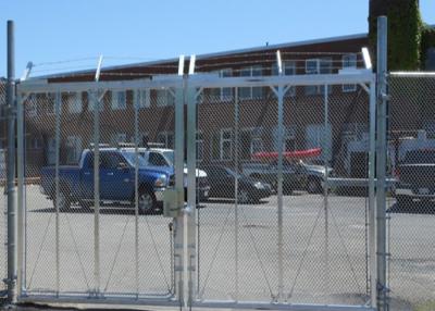 China 12-16 Foot Chain Link Swing Gate with Polymer Coating | 3.0-5.0mm Wire & ASTM F654 Compliant for sale