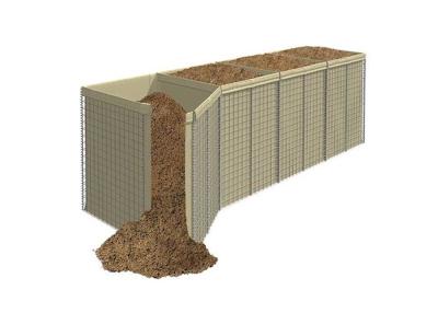 China 50x50mm Galvanized Steel Gabion Barrier with 4-5mm Wire for Military Defense and Flood Protection for sale
