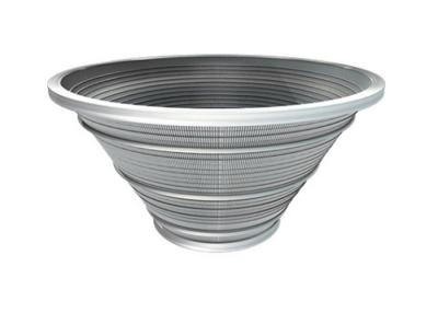 China Stainless Steel Wedge Wire Basket 150 Microns 500mm Diameter for Centrifuge Filtration and Dewatering for sale